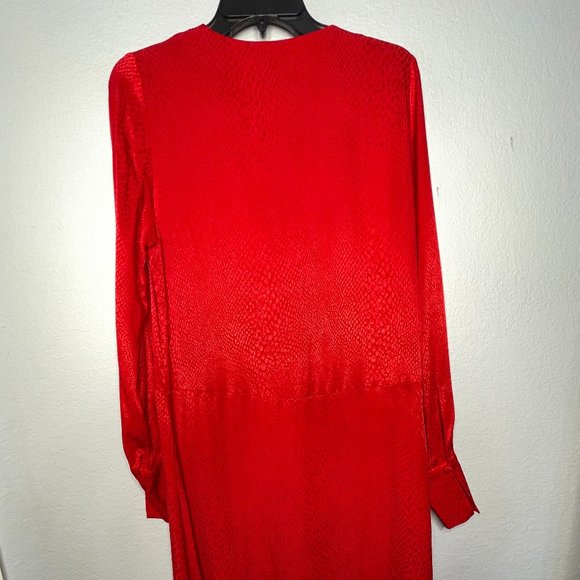 H&M | Dresses | Hm Red Snake Print Midi Jacquard Weave Dress | Poshmark